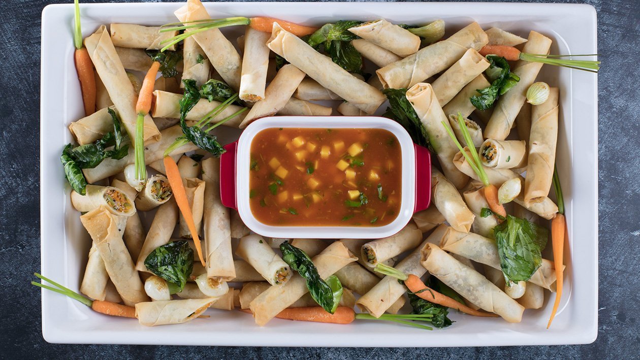 Jarne rolky so zeleninou v pikantnej omáčke z manga - Recept